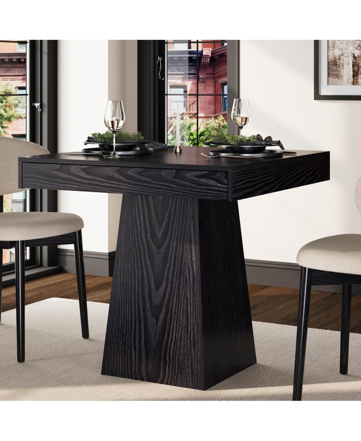 Click here for Square Dining Table for 4  31.5 Engineered Wood Ki... prices
