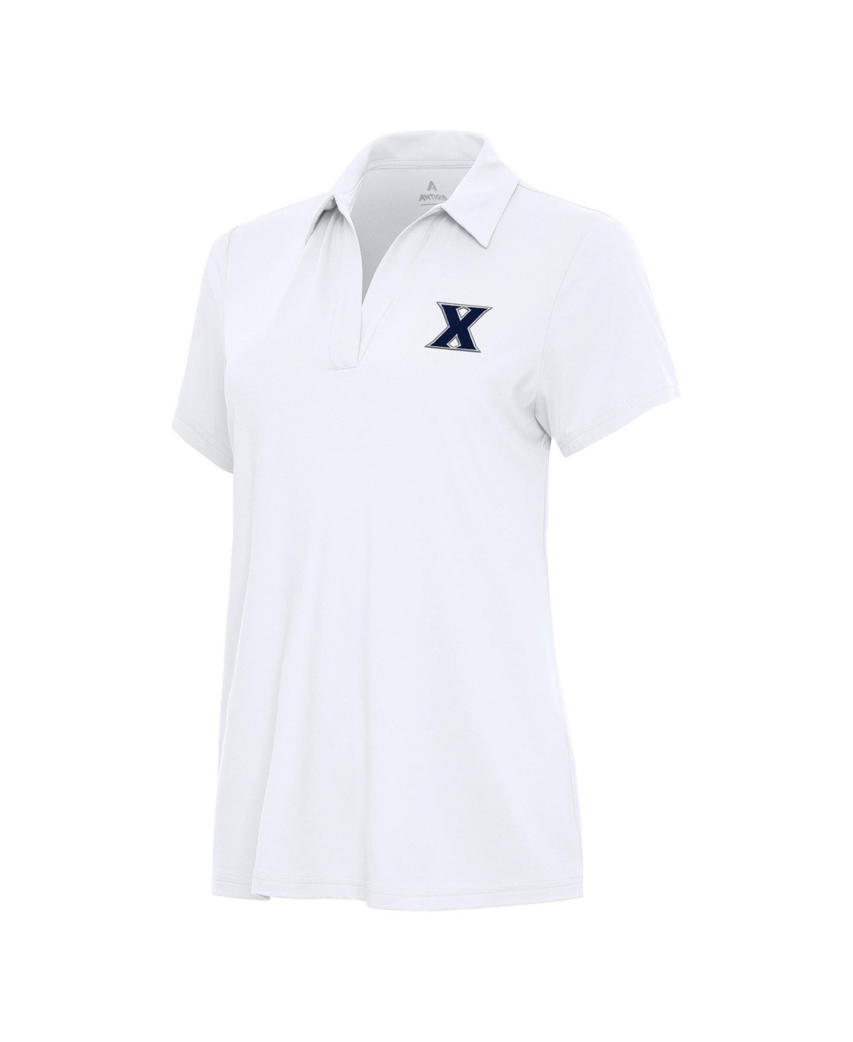 Click here for Antigua Womens White Xavier Musketeers Era Polo Sh... prices