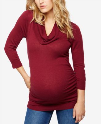 A Pea in the Pod Maternity Ruched Cowl-Neck Sweater - Macy's
