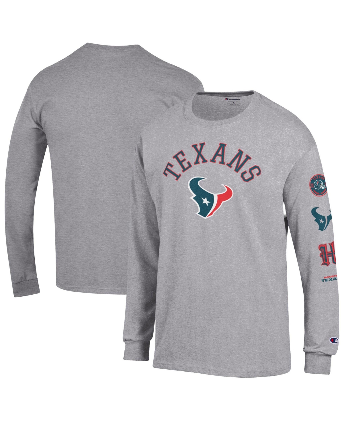 Click here for Champion Mens Heather Gray Houston Texans Seal Lon... prices