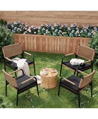 Click here for Homfan Set Of 2 Or 4 Stackable Dining Armchairs We... prices