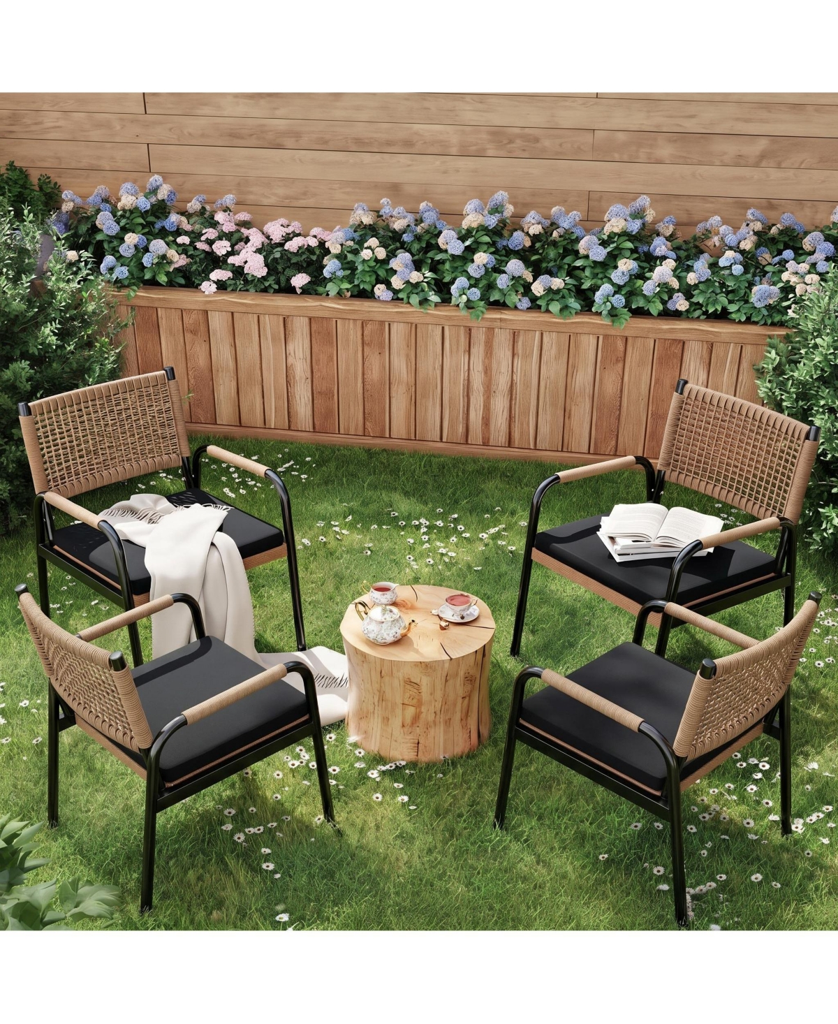 Click here for homfan Set of 2 Or 4 Stackable Dining Armchairs -... prices