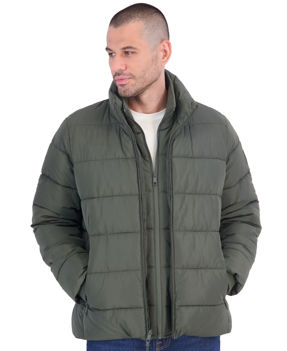 Click here for Calvin Klein Mens Puffer Jacket - Olive prices