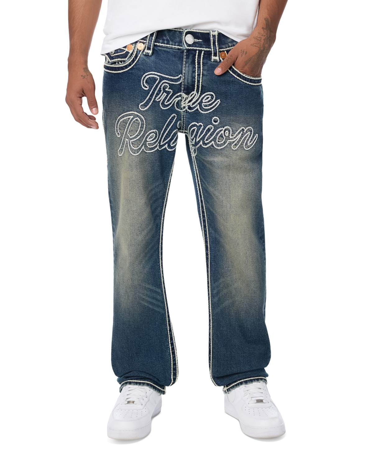 Click here for True Religion Mens Ricky Rope Stitch Flap Straight... prices