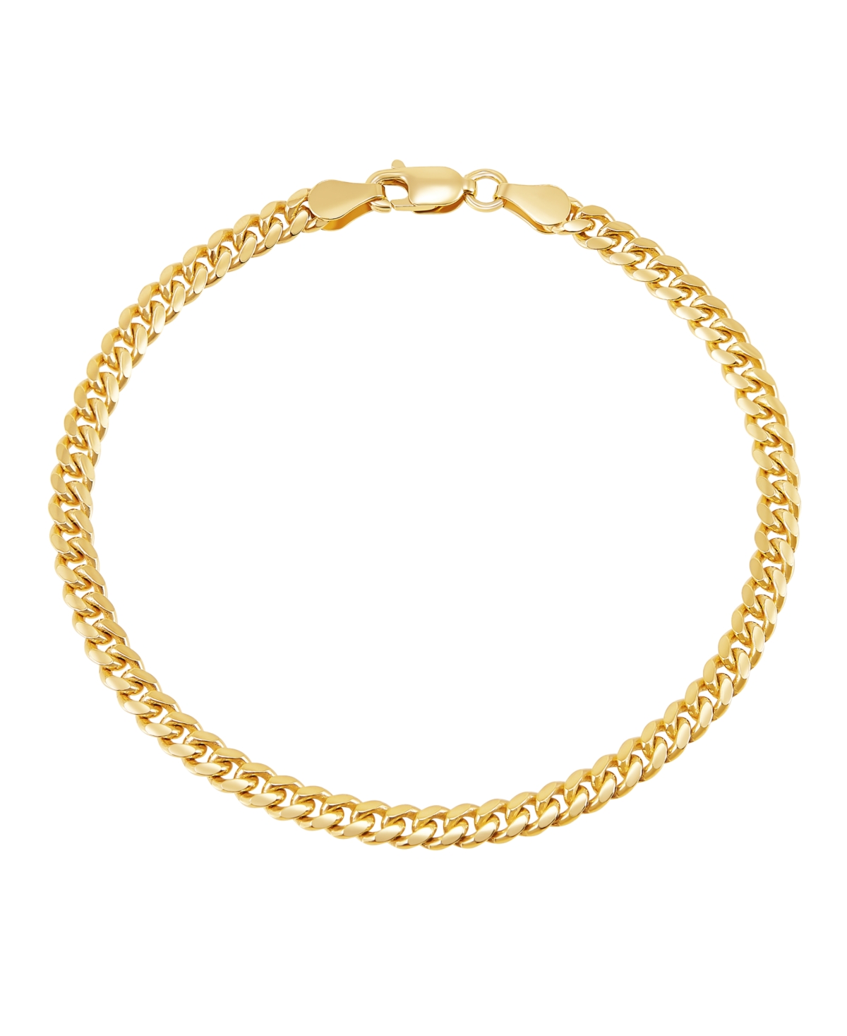 Click here for Italian Silver Solid Cuban Chain Bracelet in 18k G... prices