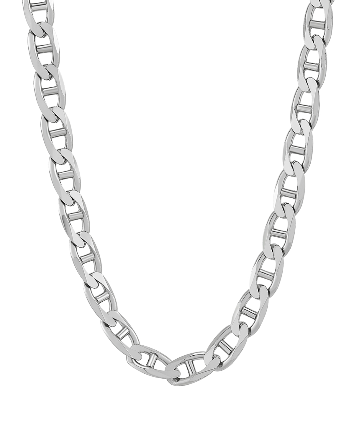 Click here for Italian Silver Solid Mariner Chain Necklace in Ste... prices