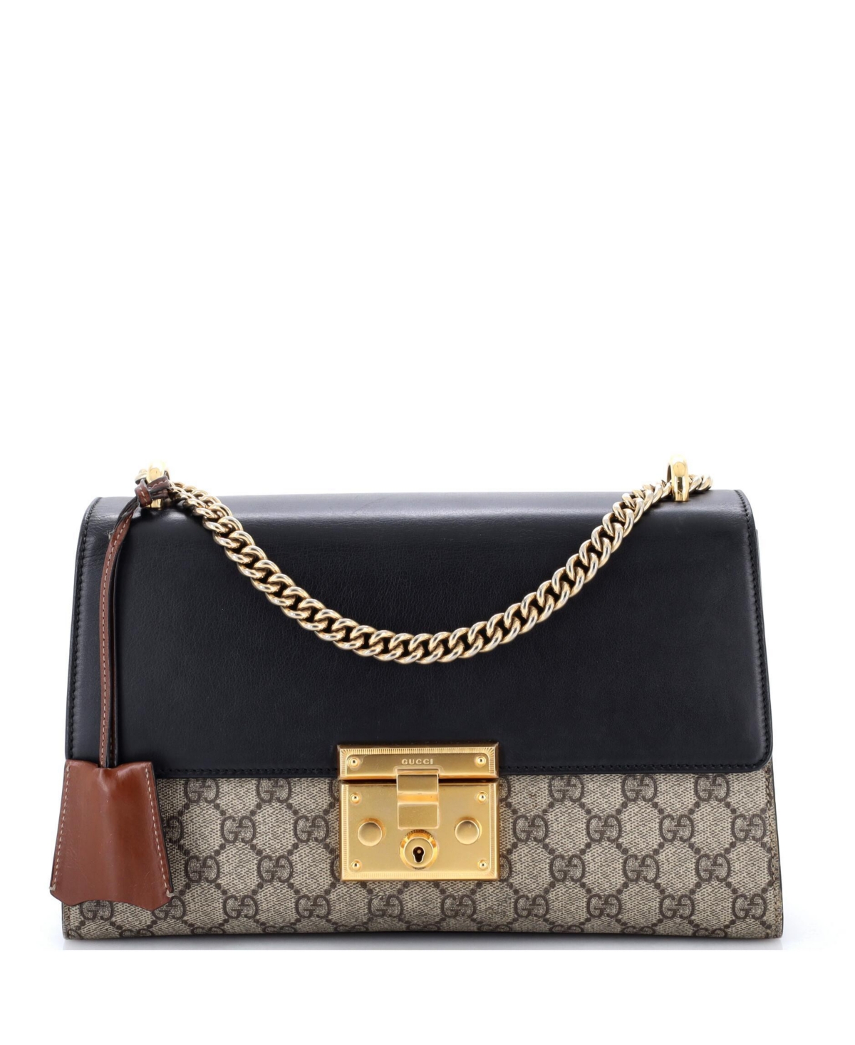 Click here for Pre-Owned Gucci Medium Padlock Shoulder Bag Gg Coa... prices