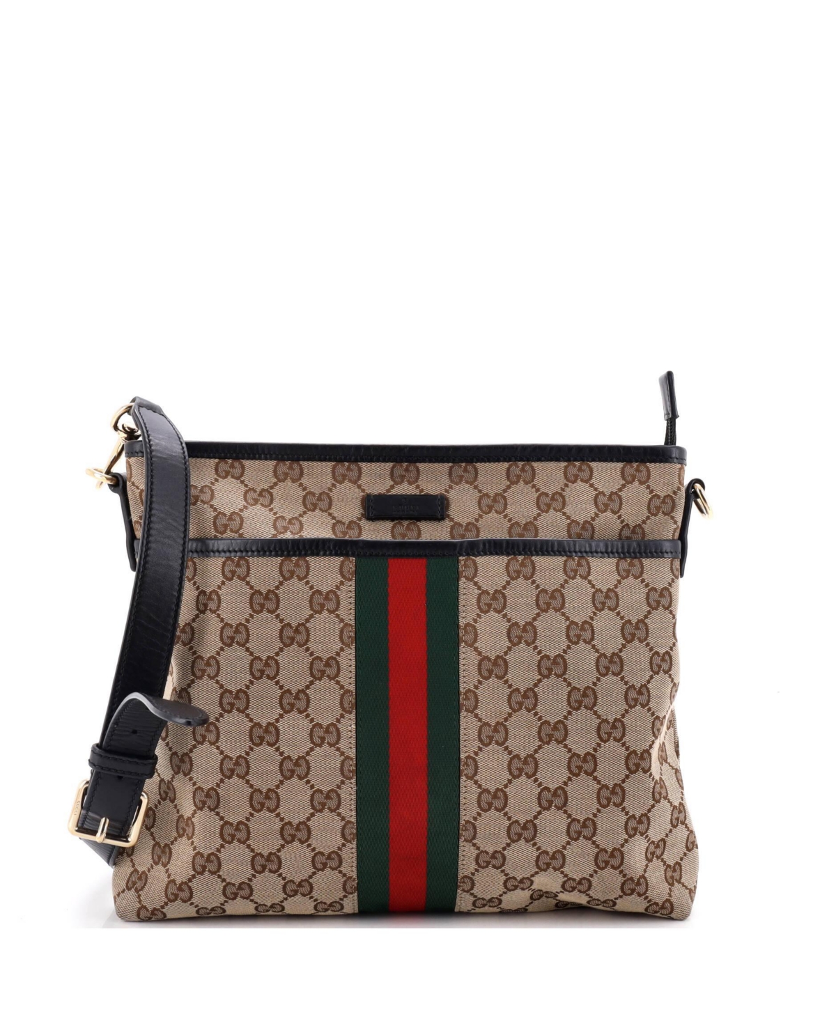 Click here for Pre-Owned Gucci Small Front Pocket Web Messenger G... prices