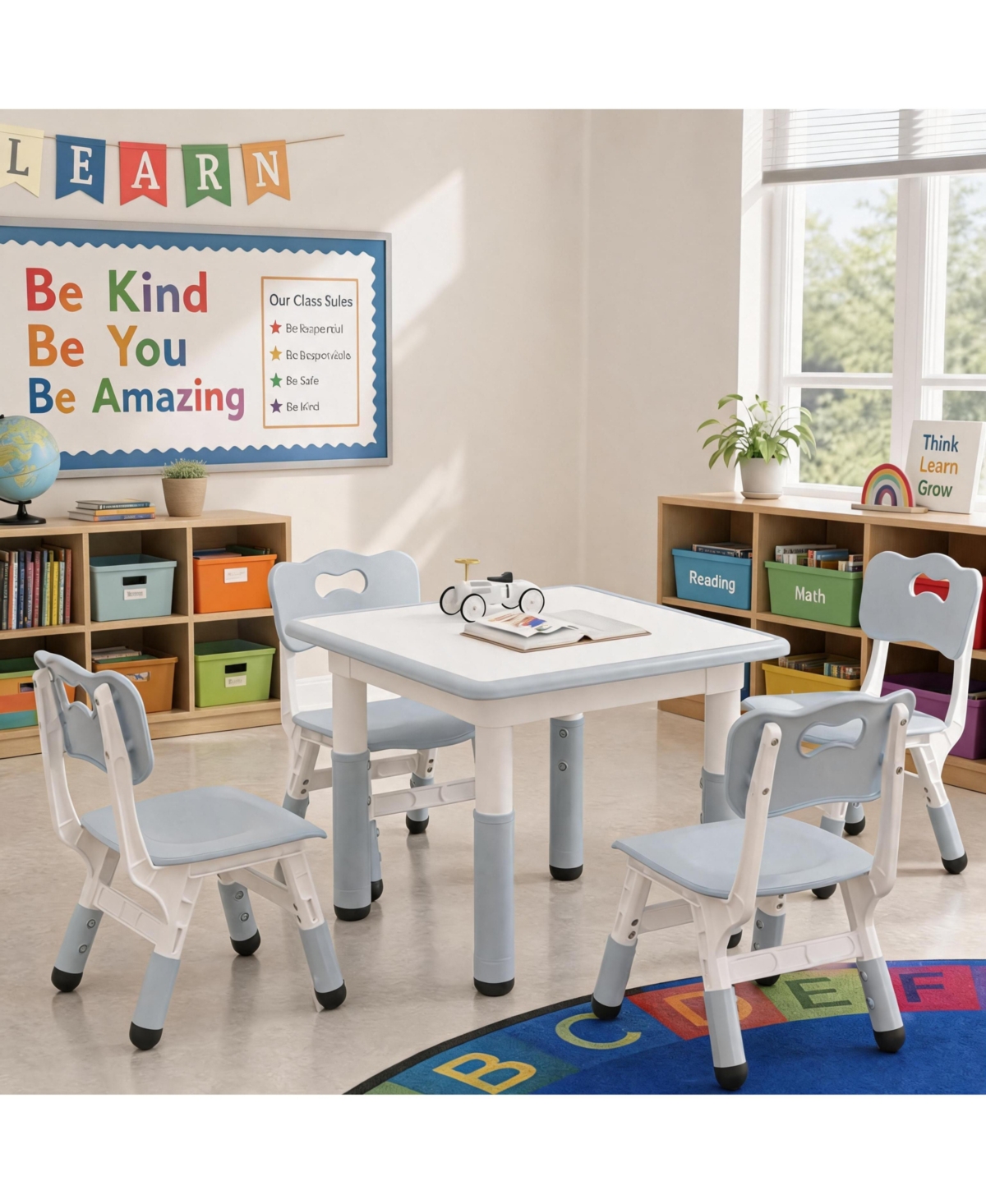 Click here for Kids Table and 4 Chairs Set Height Adjustable with... prices