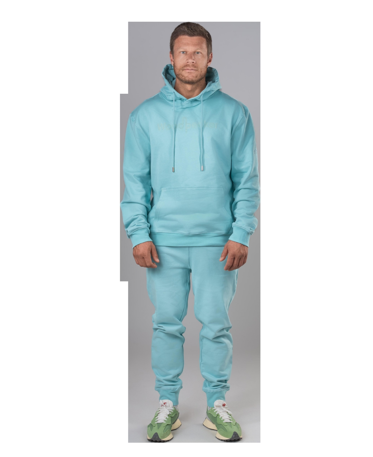 Click here for Woodpecker Mens Unisex Cotton Sweatsuit - Sea foam prices