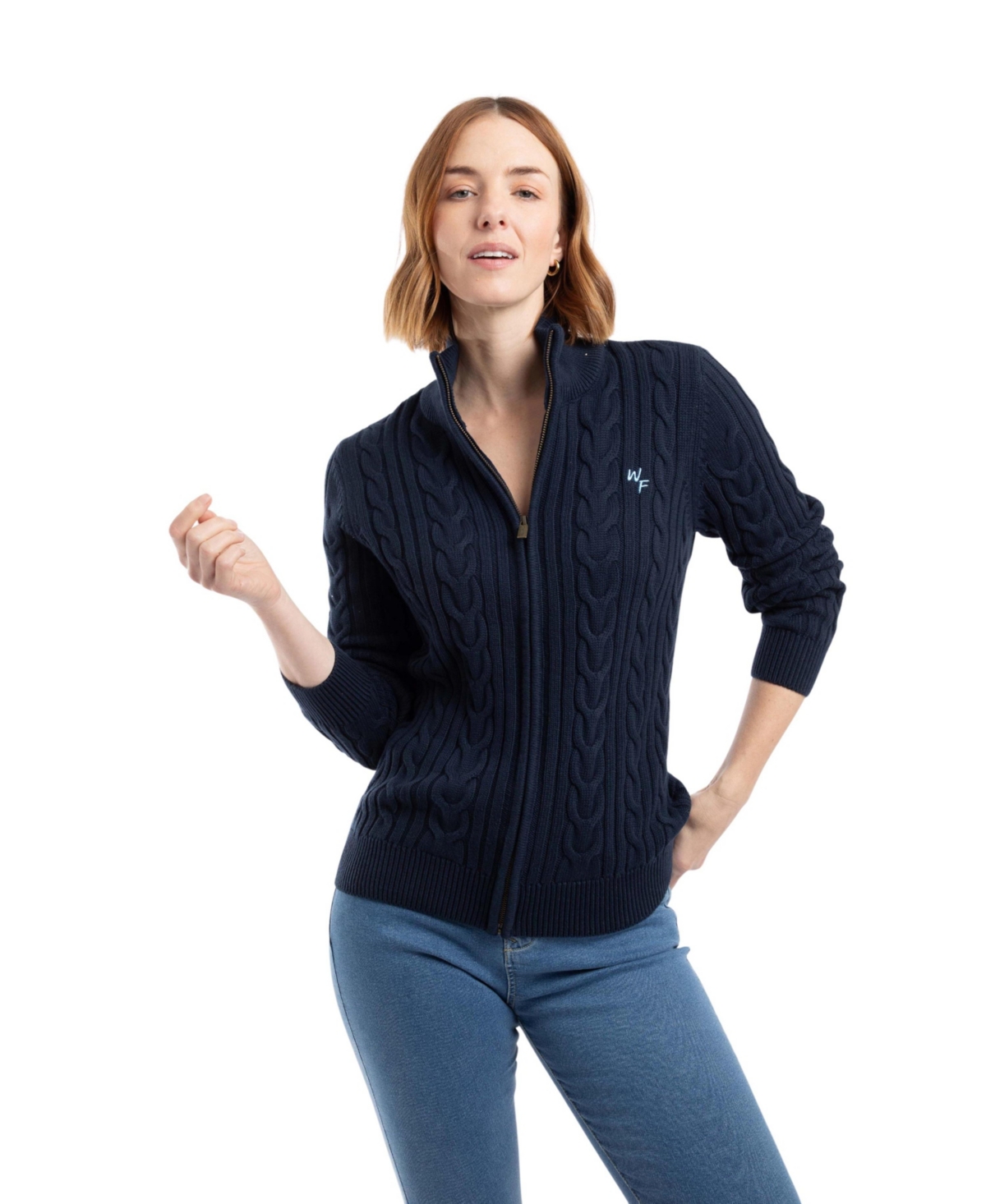 Click here for Weird Fish Womens Lunenne Full Zip Cable Knit Card... prices