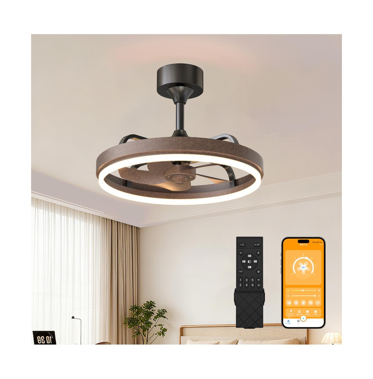 Click here for Sofucor 20.5-in Modern Ceiling Fans with Led Light... prices