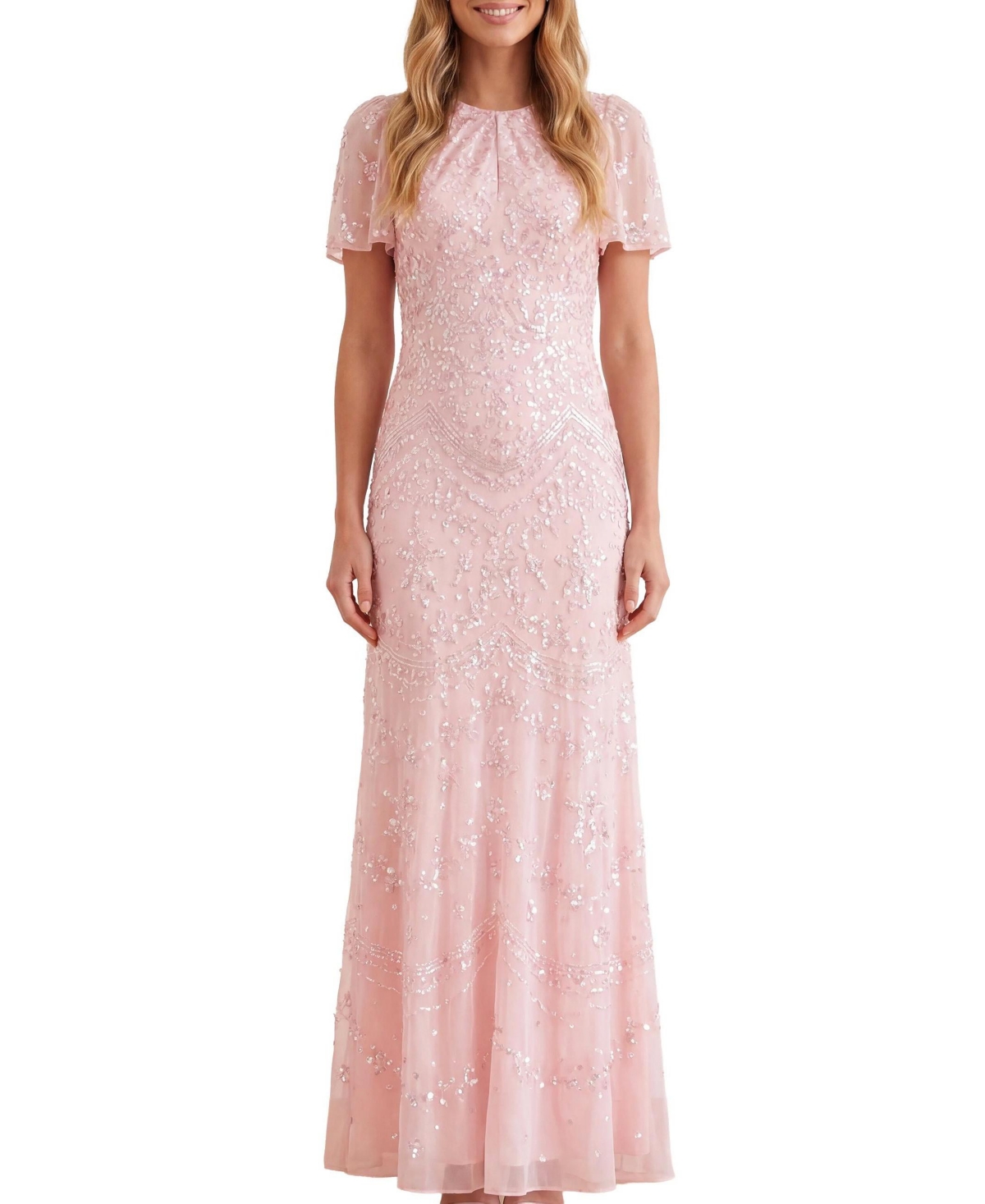 Click here for Needle & Thread Womens Freya Georgette Sequin Flut... prices