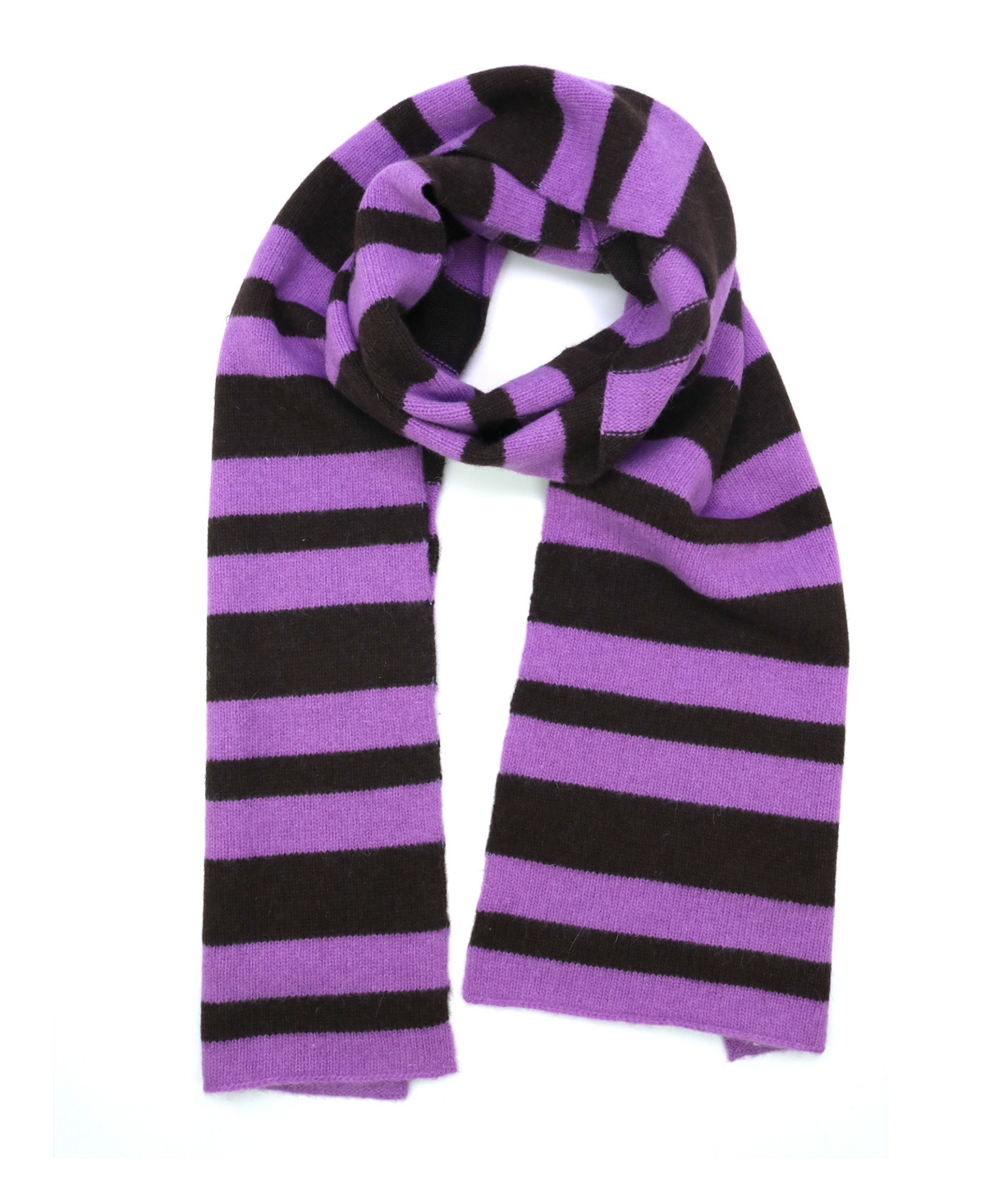 Click here for Portolano Striped Wool Scarf - Espresso/Lavander prices