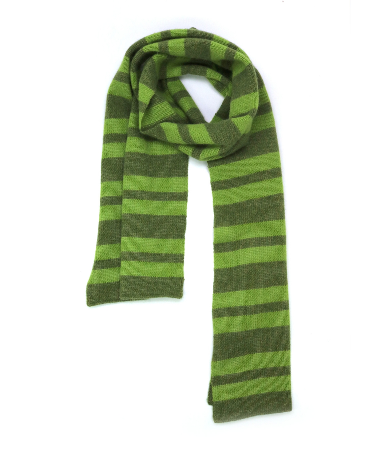 Click here for Portolano Striped Wool Scarf - Fern/Apple Green prices