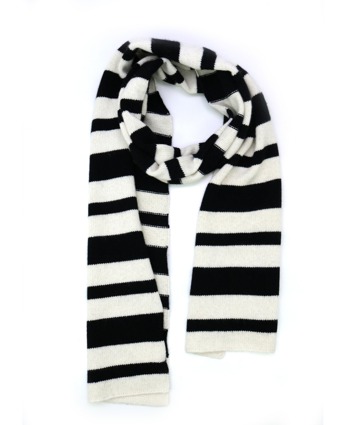 Click here for Portolano Striped Wool Scarf - Black/White prices