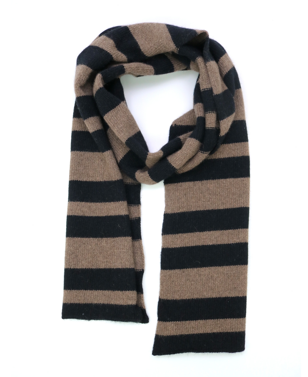 Click here for Portolano Striped Wool Scarf - Black/Bark prices