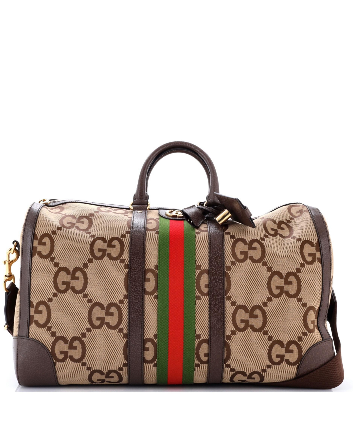 Click here for Pre-Owned Gucci Large Savoy Web Convertible Duffle... prices