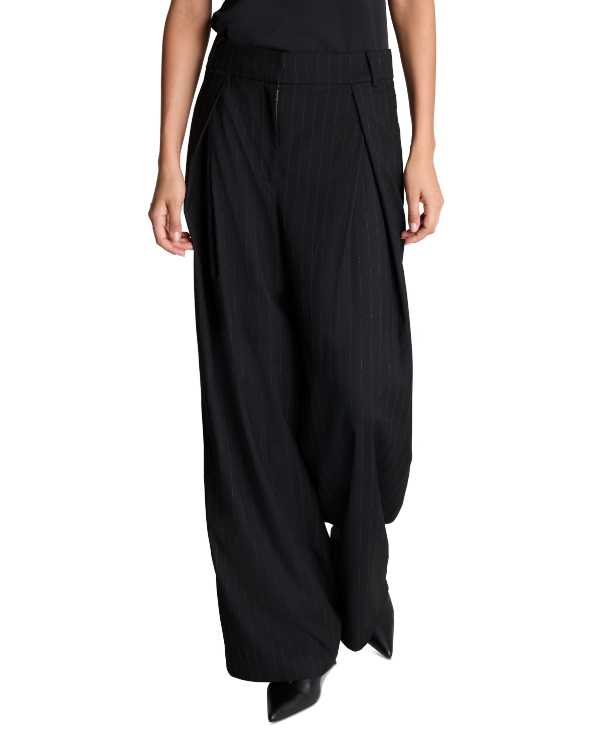 Click here for Kenneth Cole Womens Plaid Wide-Leg Triple-Pleat Pa... prices