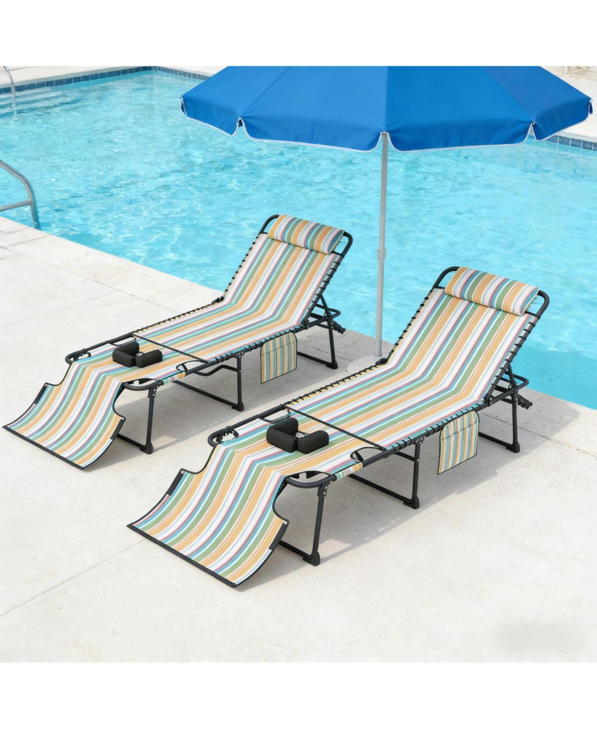 Click here for ECHTPeak 2 Piece Folding Chaise Lounge  with Face... prices