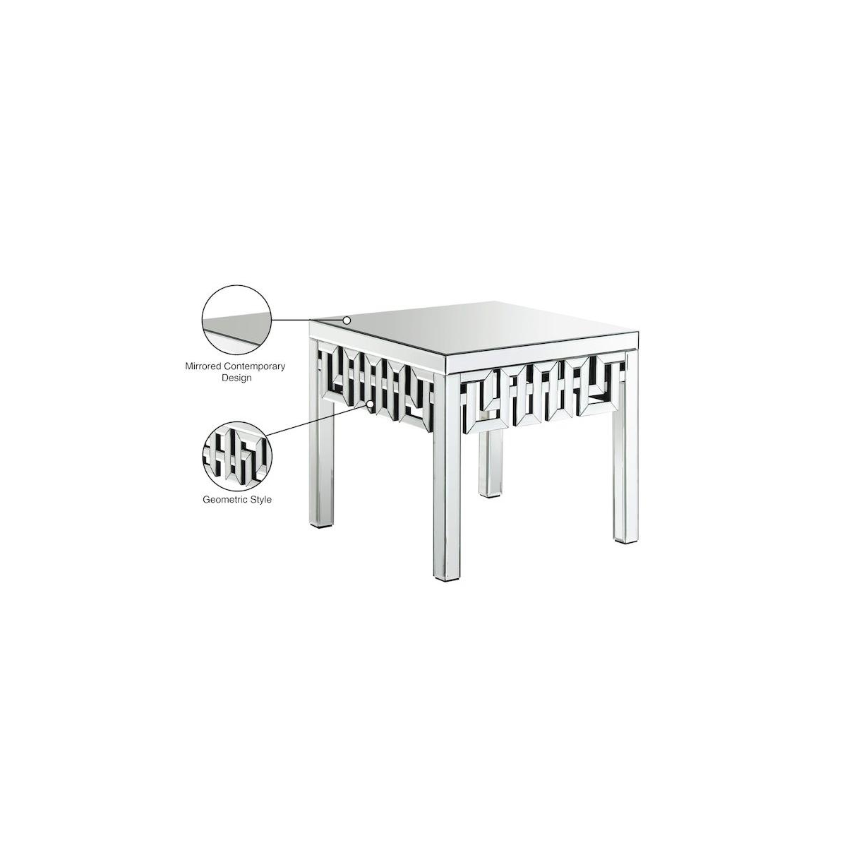 Click here for Meridian Furniture Aria Mirrored End Table prices