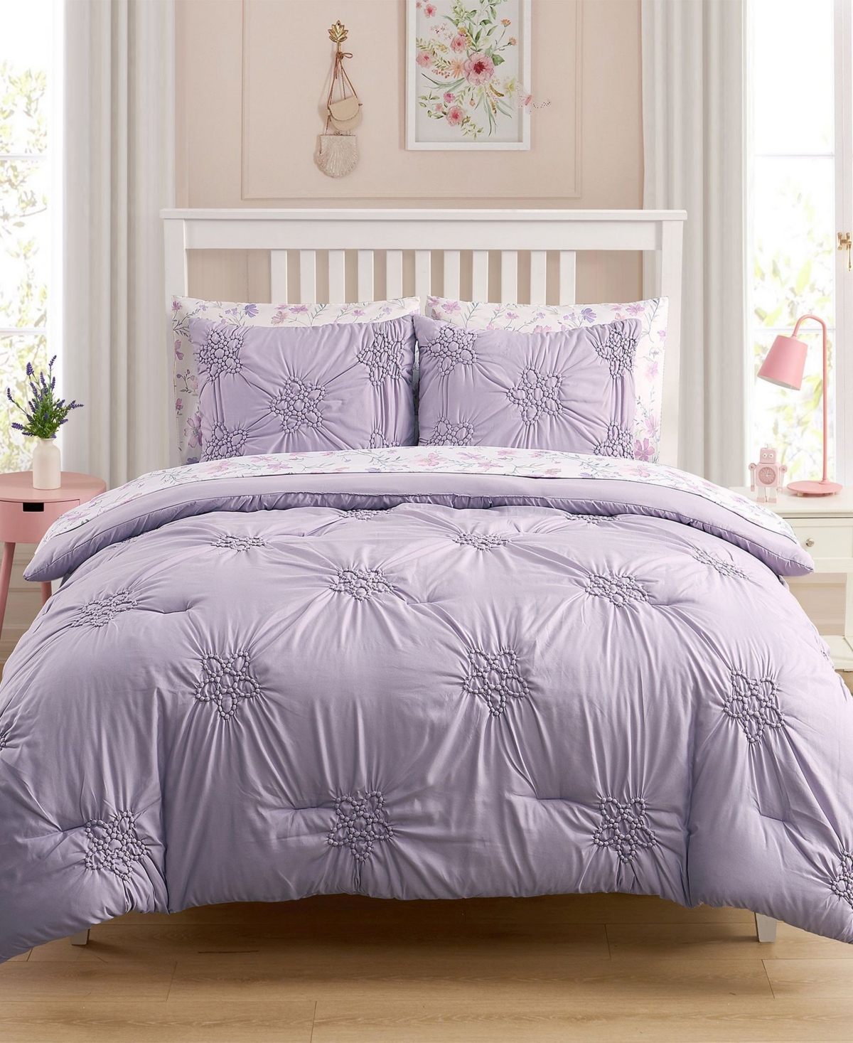 Click here for Sweet Home Collection Kids Pintuck Floral 7-Piece... prices