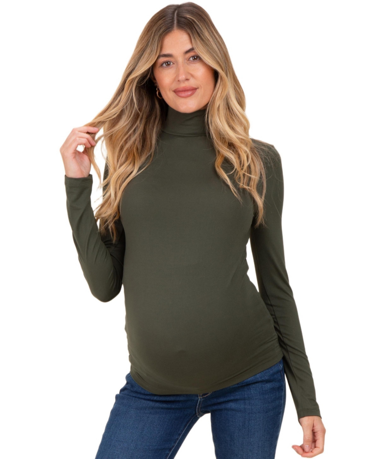 Click here for Pinkblush Maternity Mock Neck Long-Sleeve Top - Ol... prices