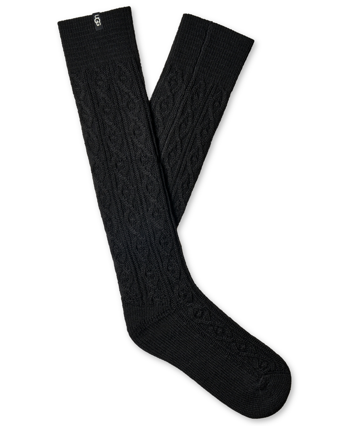 Click here for Ugg Womens Rensa Cable-Knit Knee-High Socks - Blac... prices