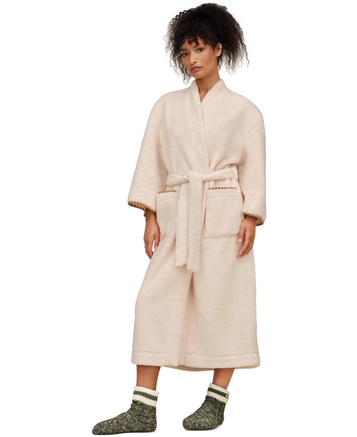 Click here for Ugg Womens Linet Fleece Long Robe - Cream prices