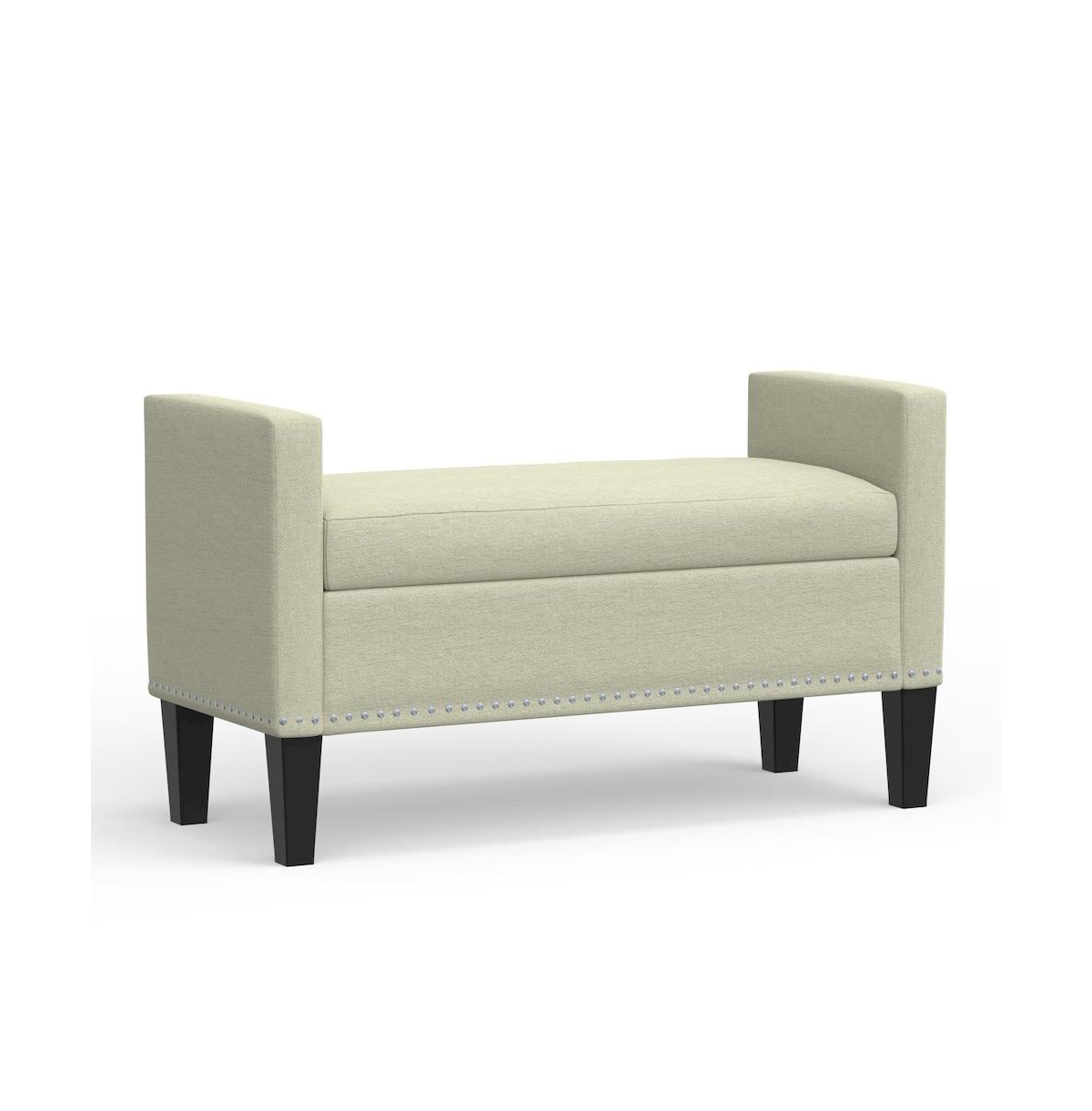 Click here for Glenwillow Home Storage Bench with Nailhead - Beig... prices