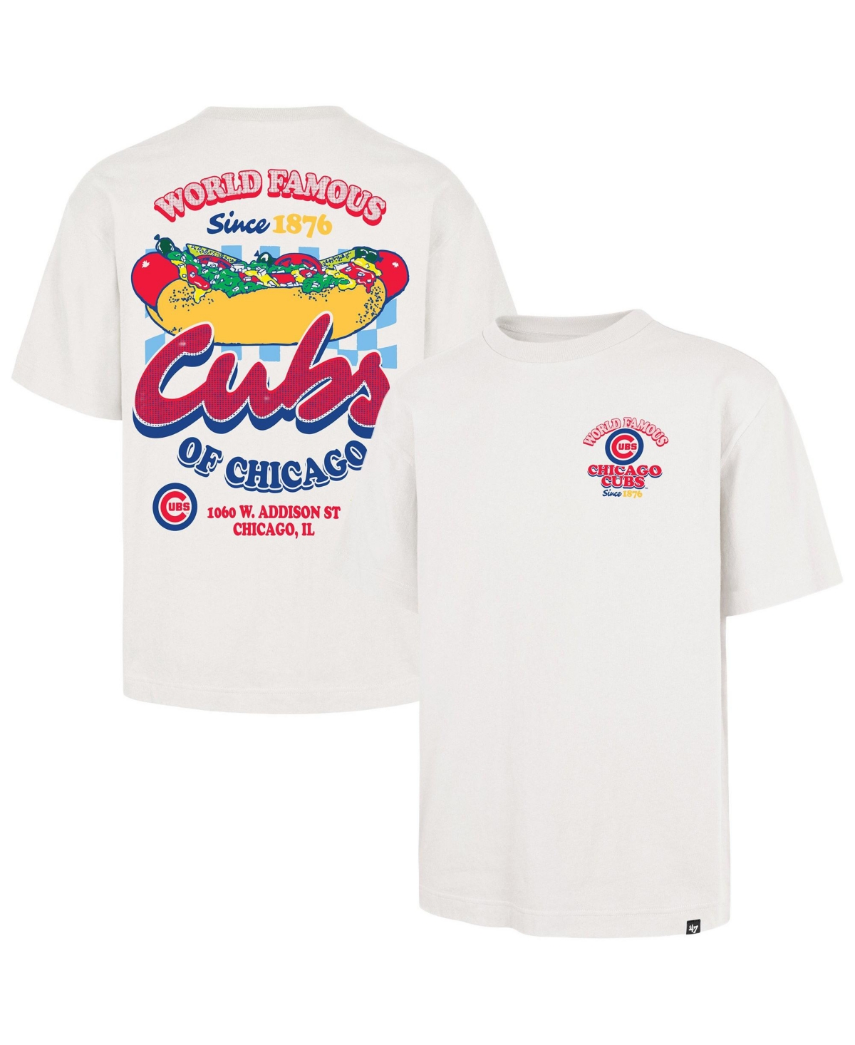 Click here for 47 Brand Mens Cream Chicago Cubs Glizzy T-Shirt -... prices
