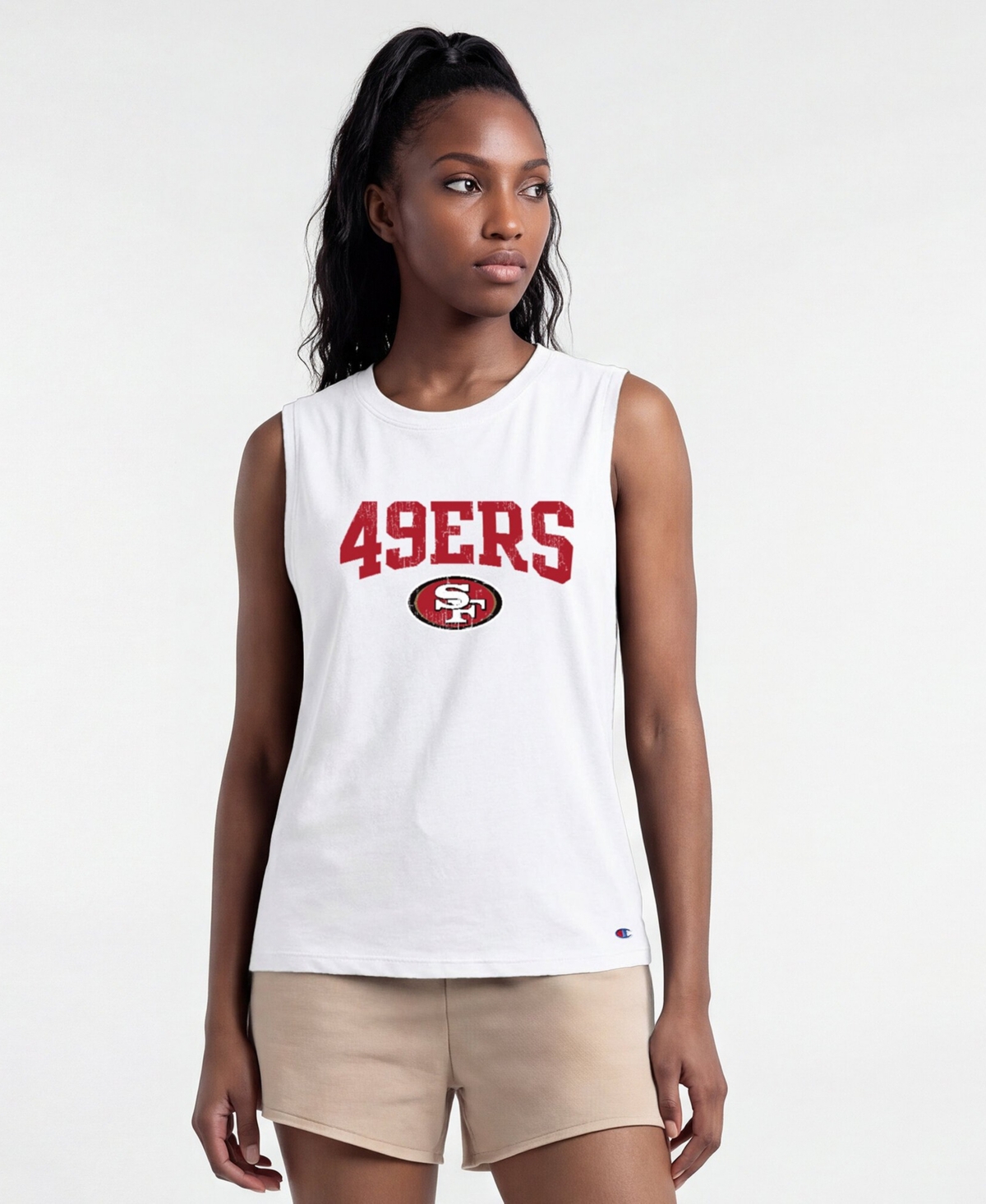 Click here for Champion Womens San Francisco 49ers Distressed Sle... prices