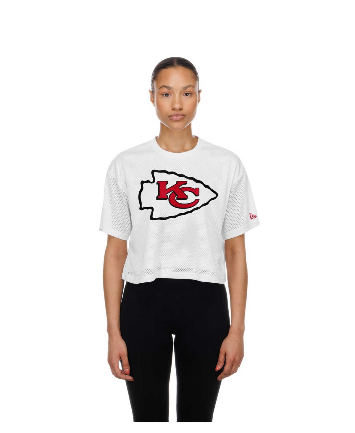 Click here for New Era Womens Kansas City Chiefs Cropped Boxy Mes... prices