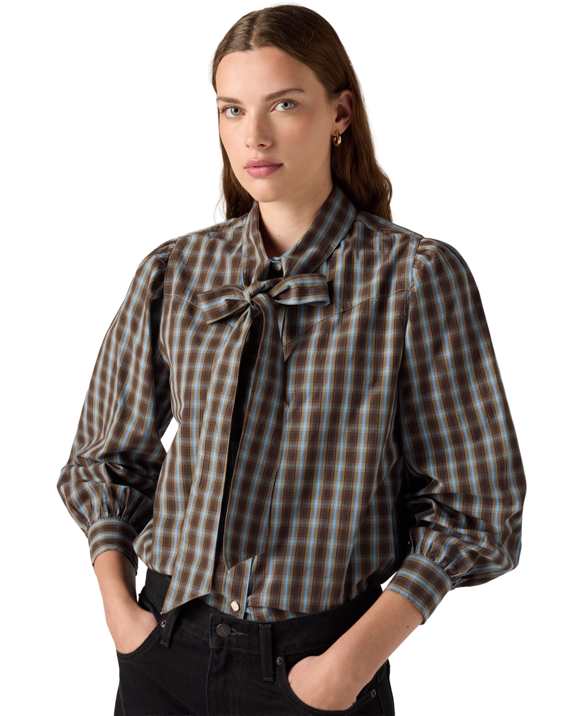 Click here for Levis Womens Judice Western Striped Relaxed-Fit Sh... prices