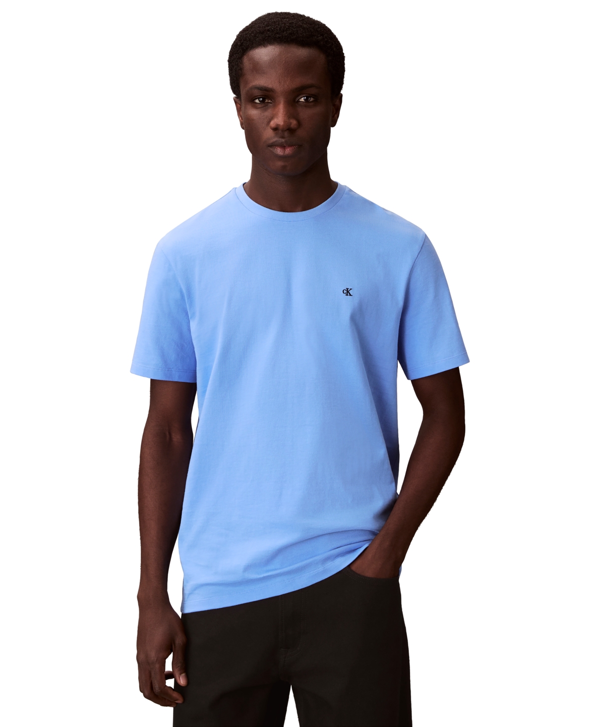 Click here for Calvin Klein Mens Solid Crewneck T-Shirt - Blue De... prices