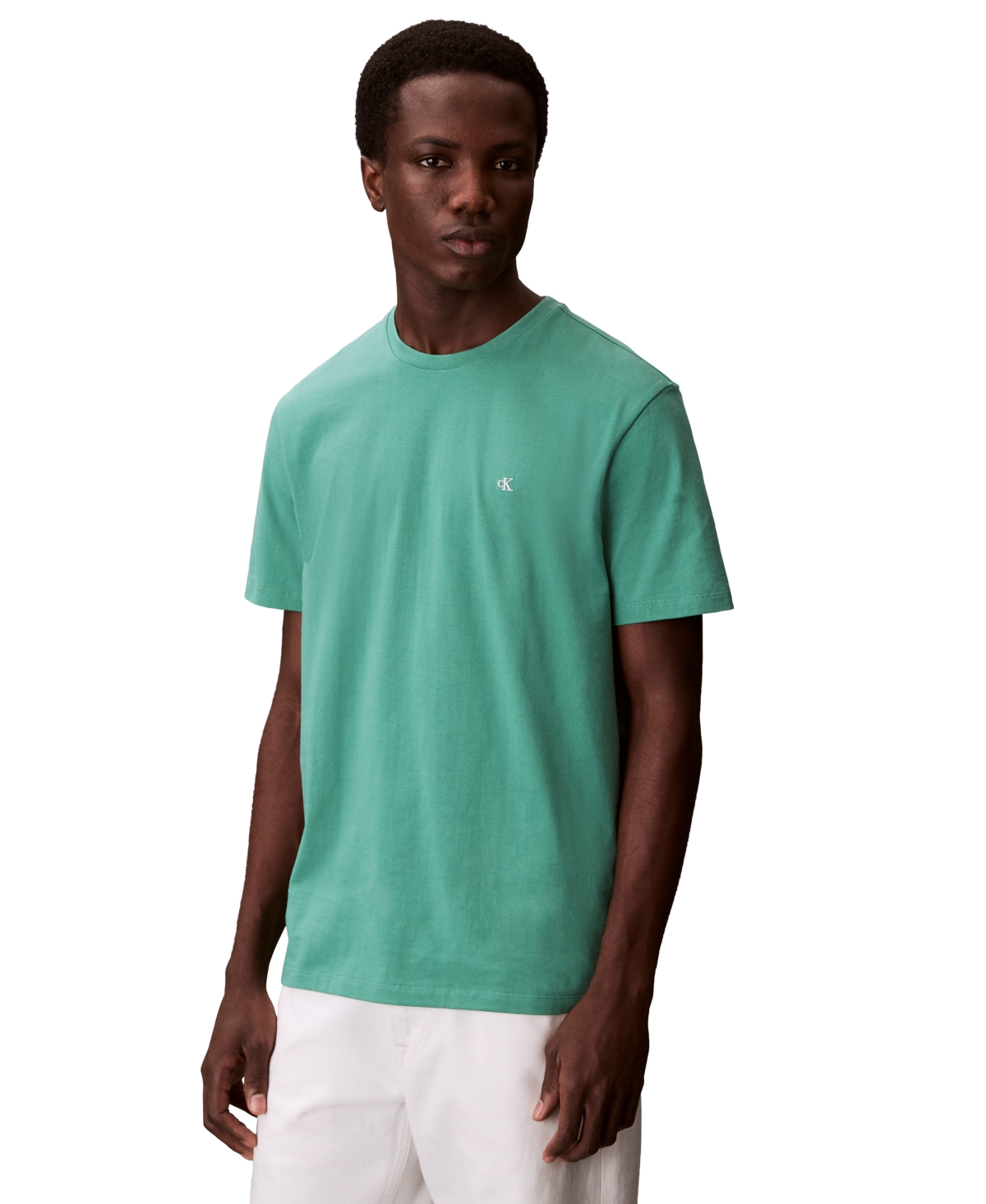 Click here for Calvin Klein Mens Solid Crewneck T-Shirt - Wild Gr... prices
