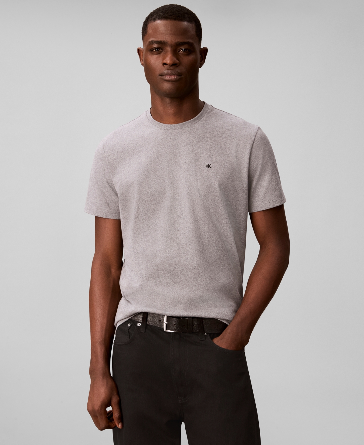 Click here for Calvin Klein Mens Solid Crewneck T-Shirt - Med Gra... prices