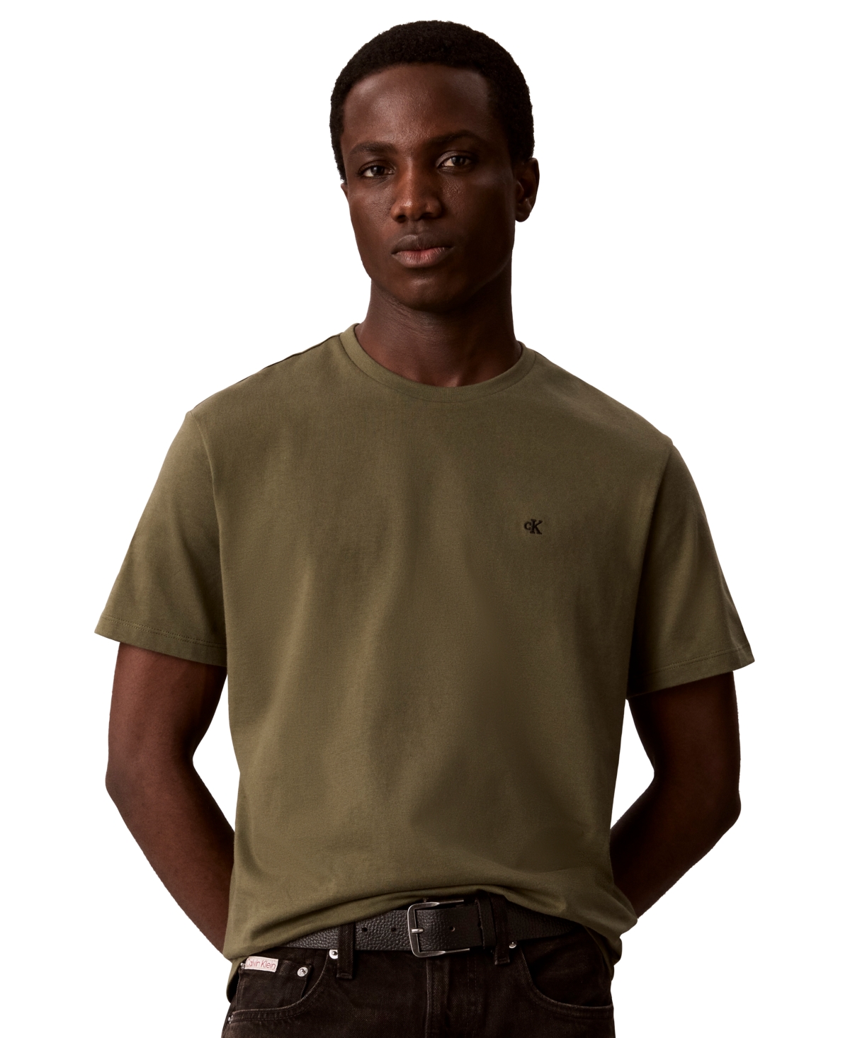 Click here for Calvin Klein Mens Solid Crewneck T-Shirt - Olive N... prices