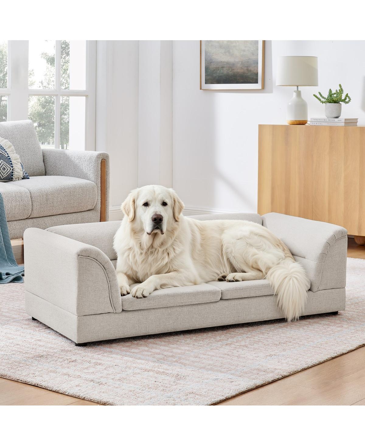 Click here for 6thdruple Linen Oversized Pet Sofa Bed  Raised Dog... prices