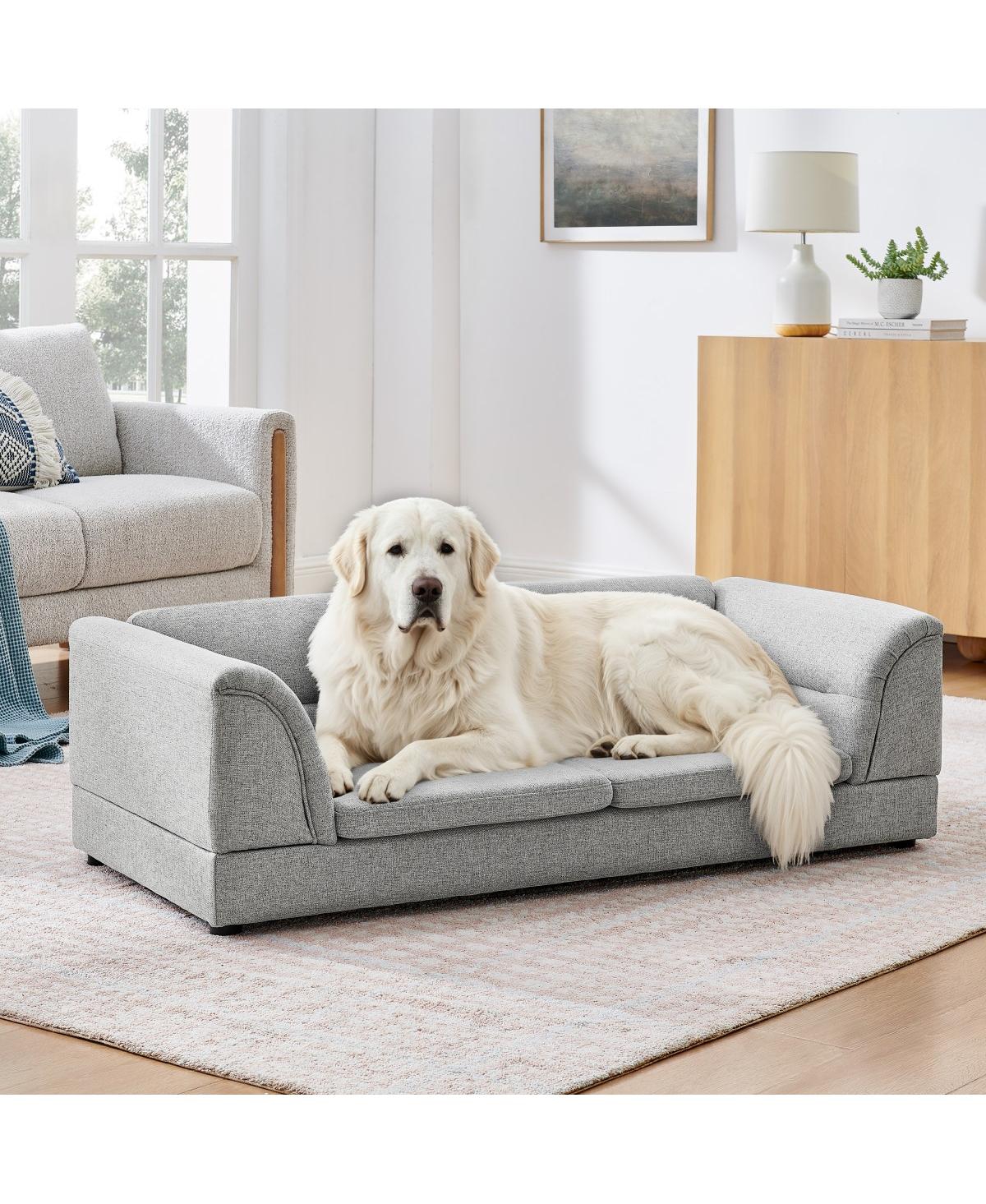 Click here for 6thdruple Linen Oversized Pet Sofa Bed  Raised Dog... prices