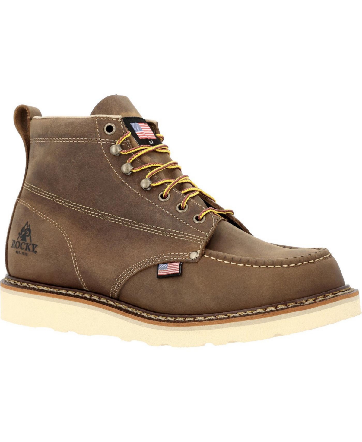 Click here for Rocky Mens Heritage 32 Usa-Made Work Boot - Brown prices