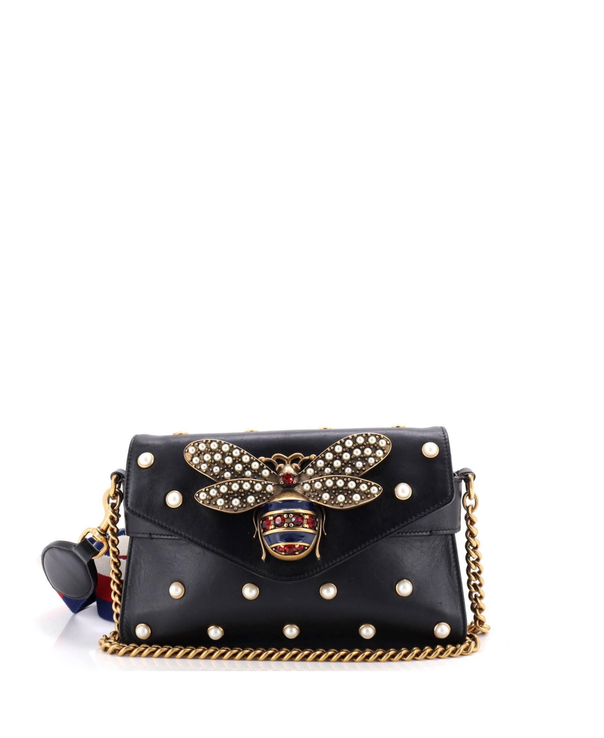 Click here for Pre-Owned Gucci Mini Broadway Pearly Bee Shoulder... prices