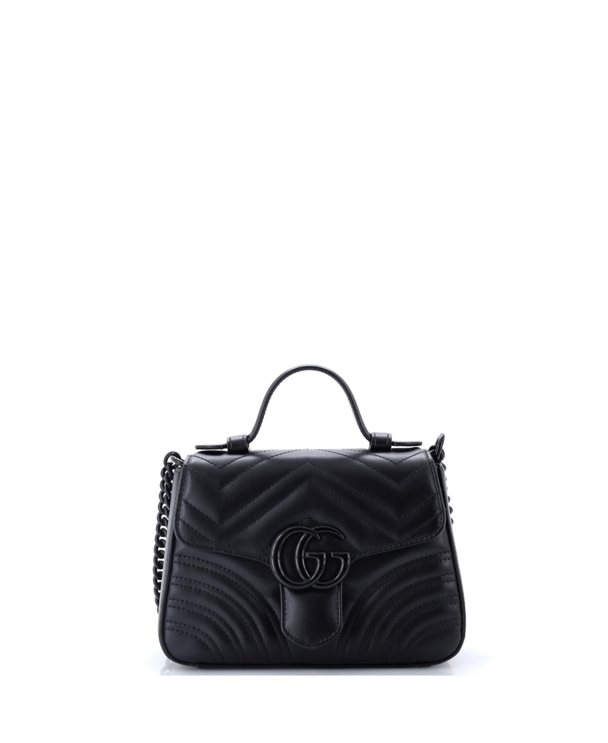 Click here for Pre-Owned Gucci Mini Gg Marmont Monochrome Top Han... prices
