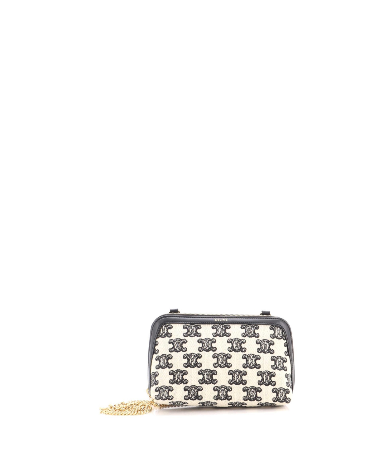 Click here for Pre-Owned Celine Zip Around Chain Clutch Triomphe... prices