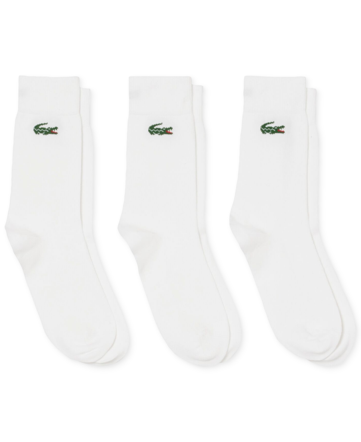 Click here for Lacoste Mens & Womens Ribbed-Cuff Crew Socks  3-Pa... prices