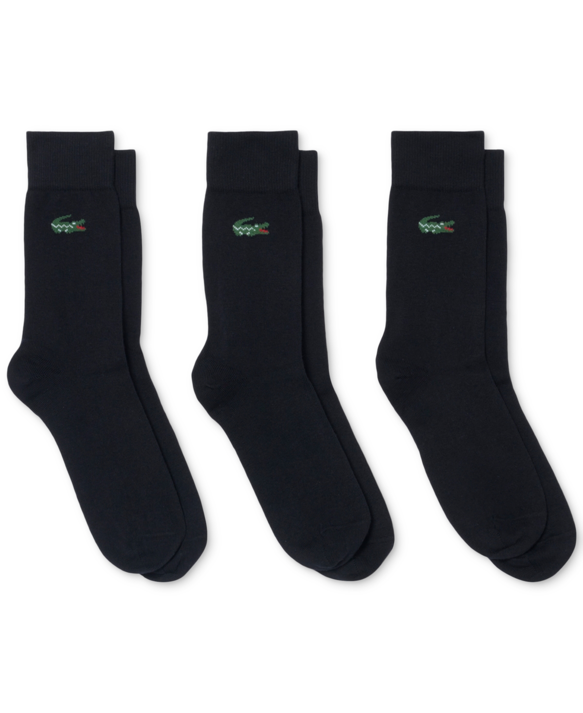 Click here for Lacoste Mens & Womens Ribbed-Cuff Crew Socks  3-Pa... prices