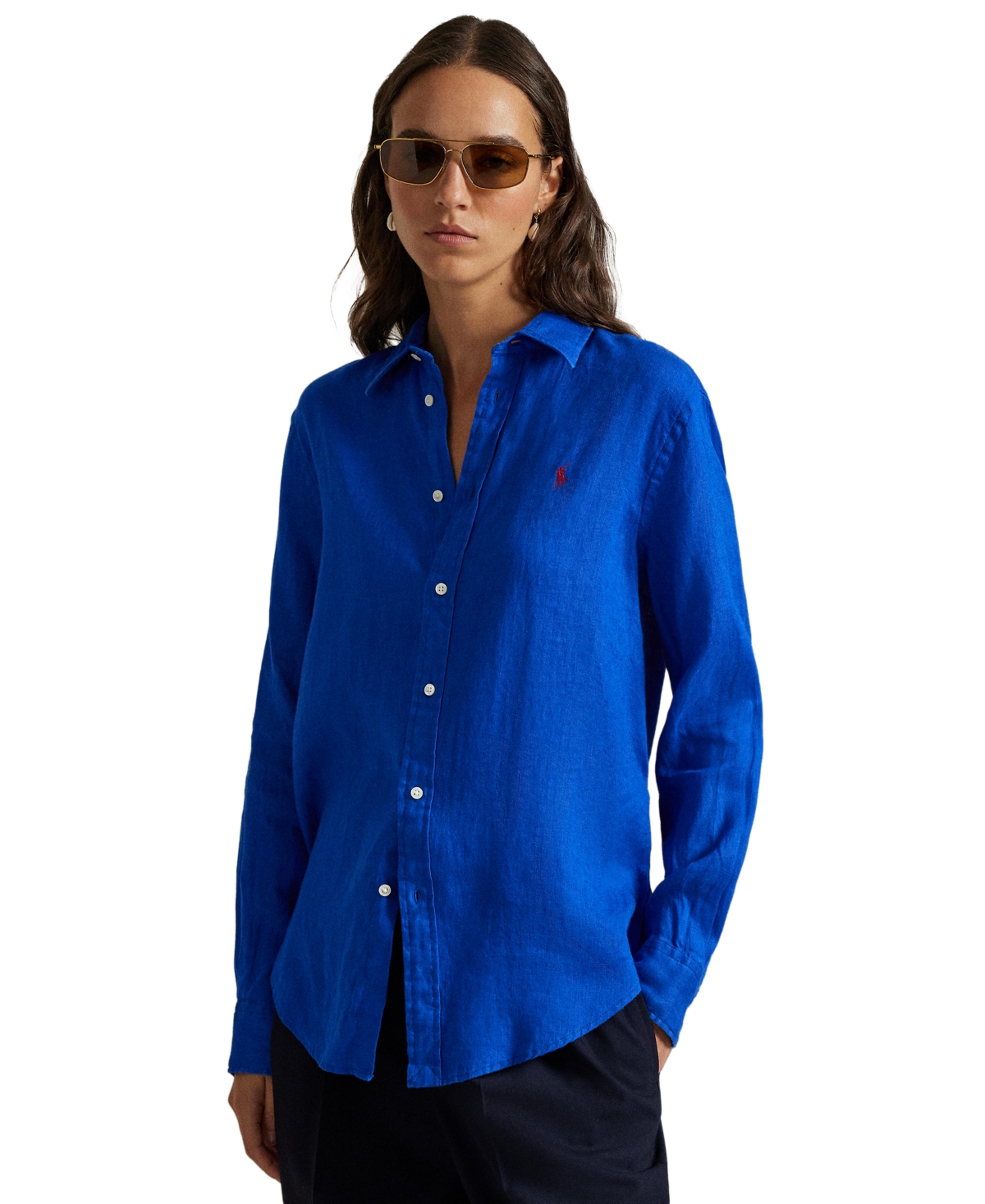 Click here for Polo Ralph Lauren Womens Classic-Fit Linen Shirt -... prices
