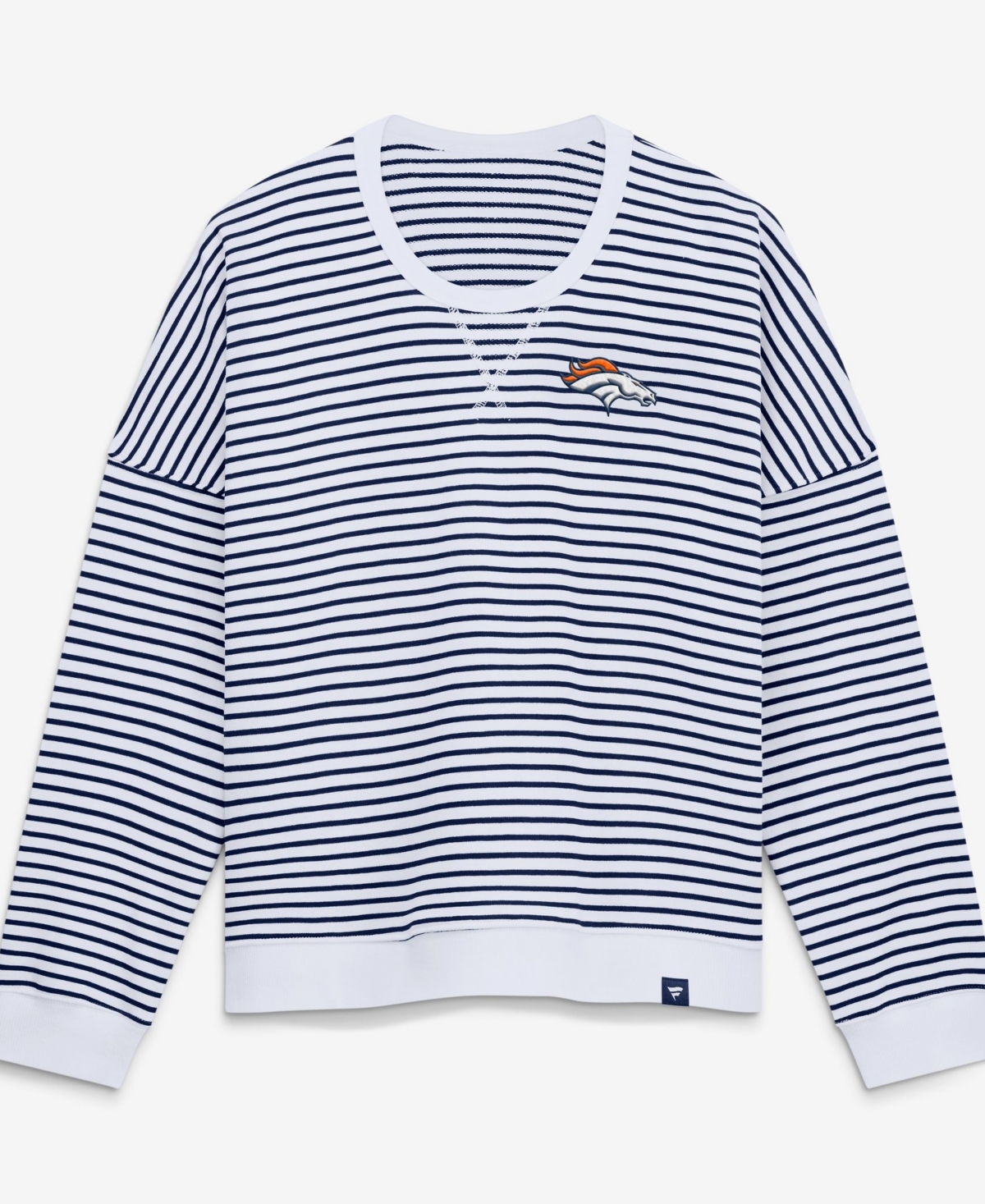 Click here for Fanatics Womens White/Navy Denver Broncos Striped... prices