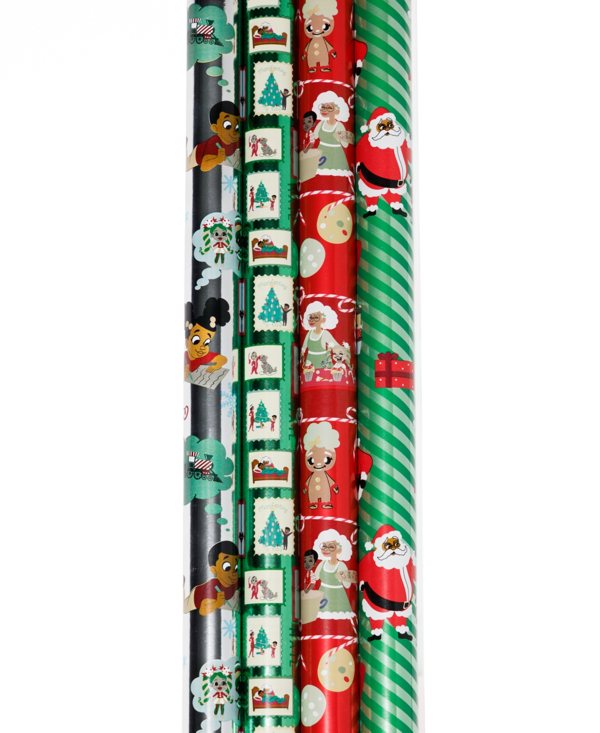 Click here for Black Paper Party Letters to Santa Gift Wrap 4-Pac... prices