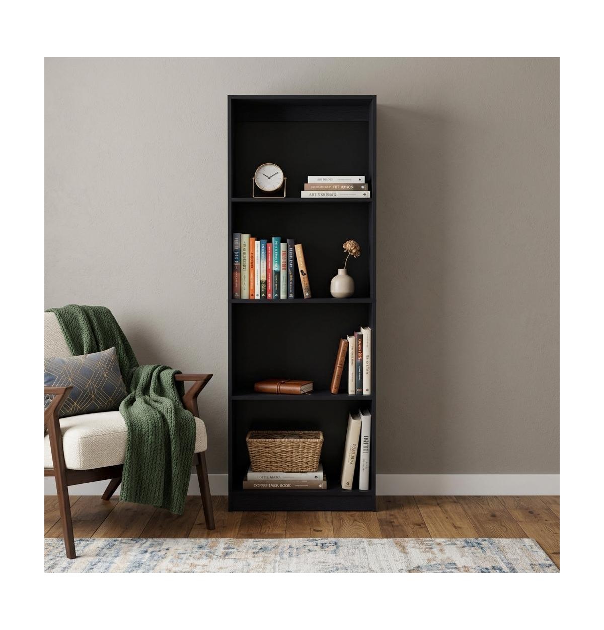 Click here for HomeRoots 71 Wood Four Tier Bookcase - No prices